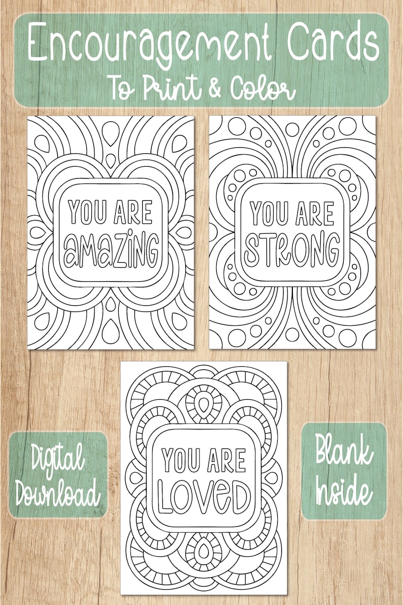 Encouragement Cards, Encouragement Gift, Motivational Quotes, Coloring ...