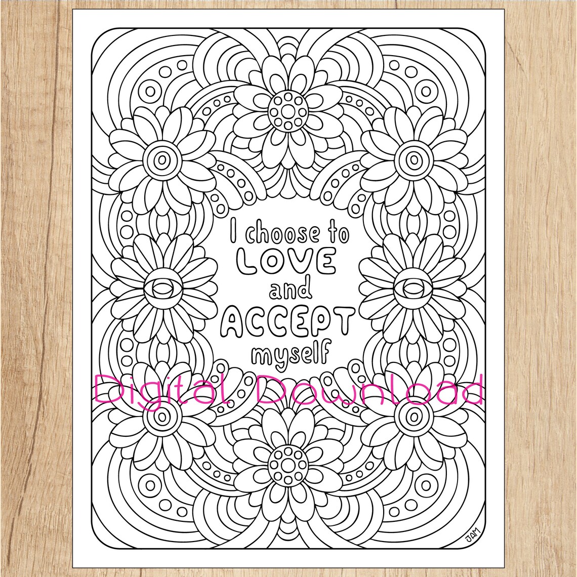 Positive Affirmation Coloring Page Positivity Quotes | Etsy