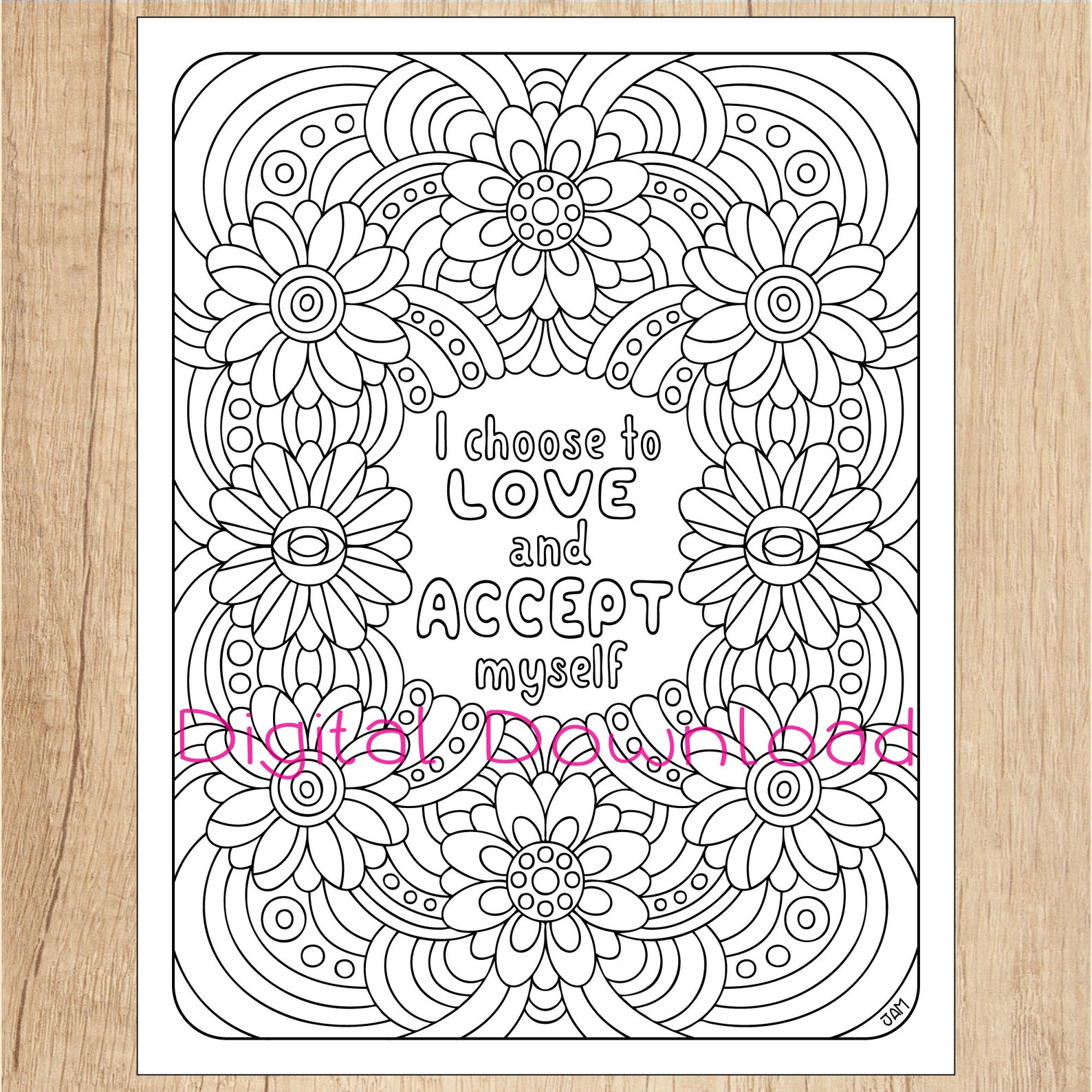 Positive Affirmation Coloring Page Positivity Quotes | Etsy