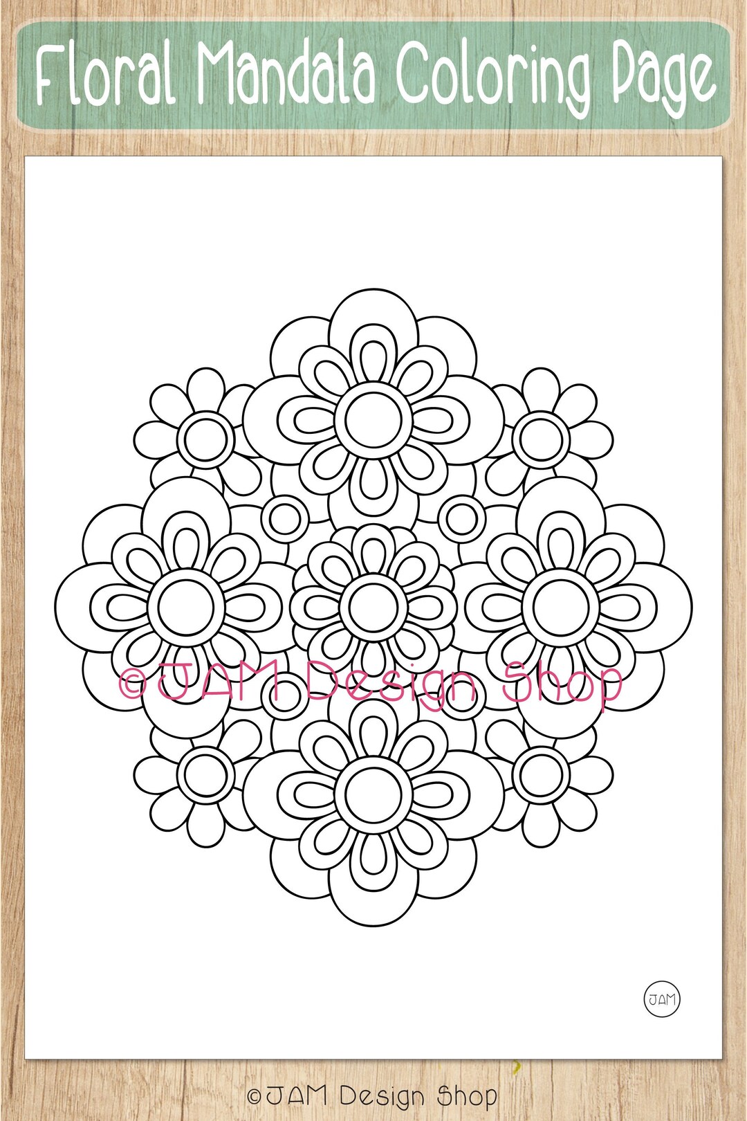 Flower Mandala Coloring Page, Instant Download, Printable Mandala ...