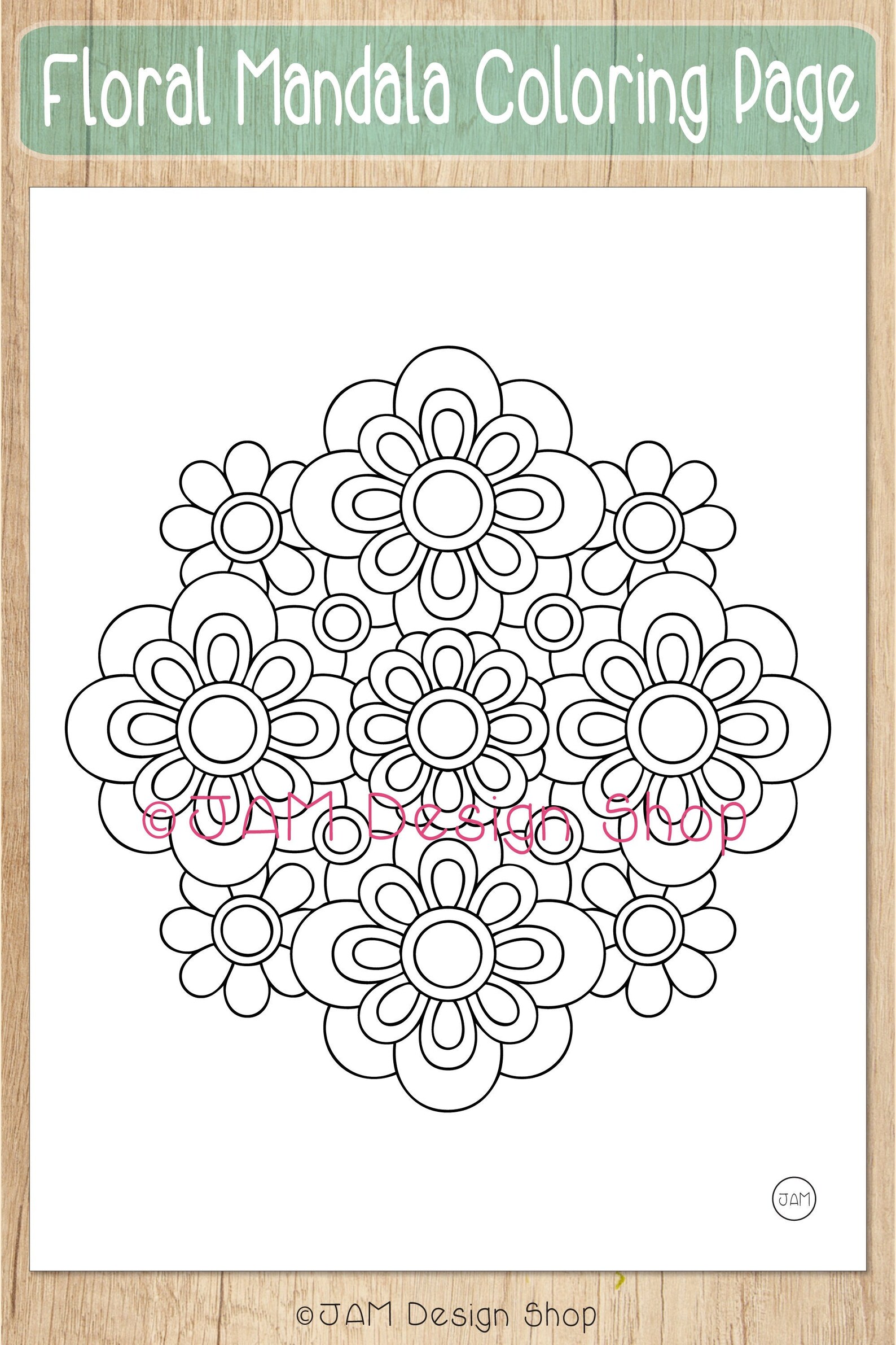 Flower Mandala Coloring Page, Instant Download, Printable Mandala ...