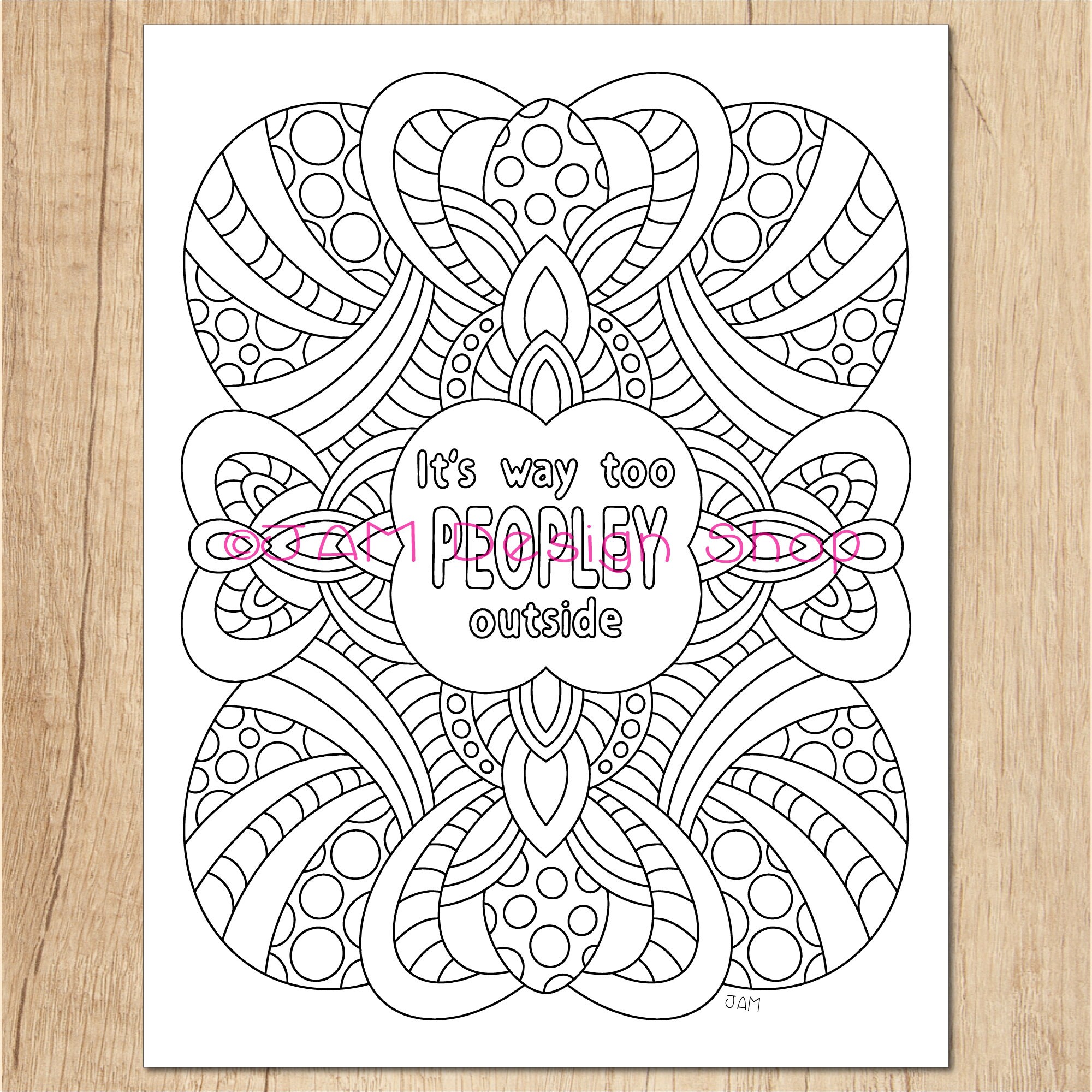 Introvert Gift, Introvert Quotes, Coloring Page, Coloring for Adults ...