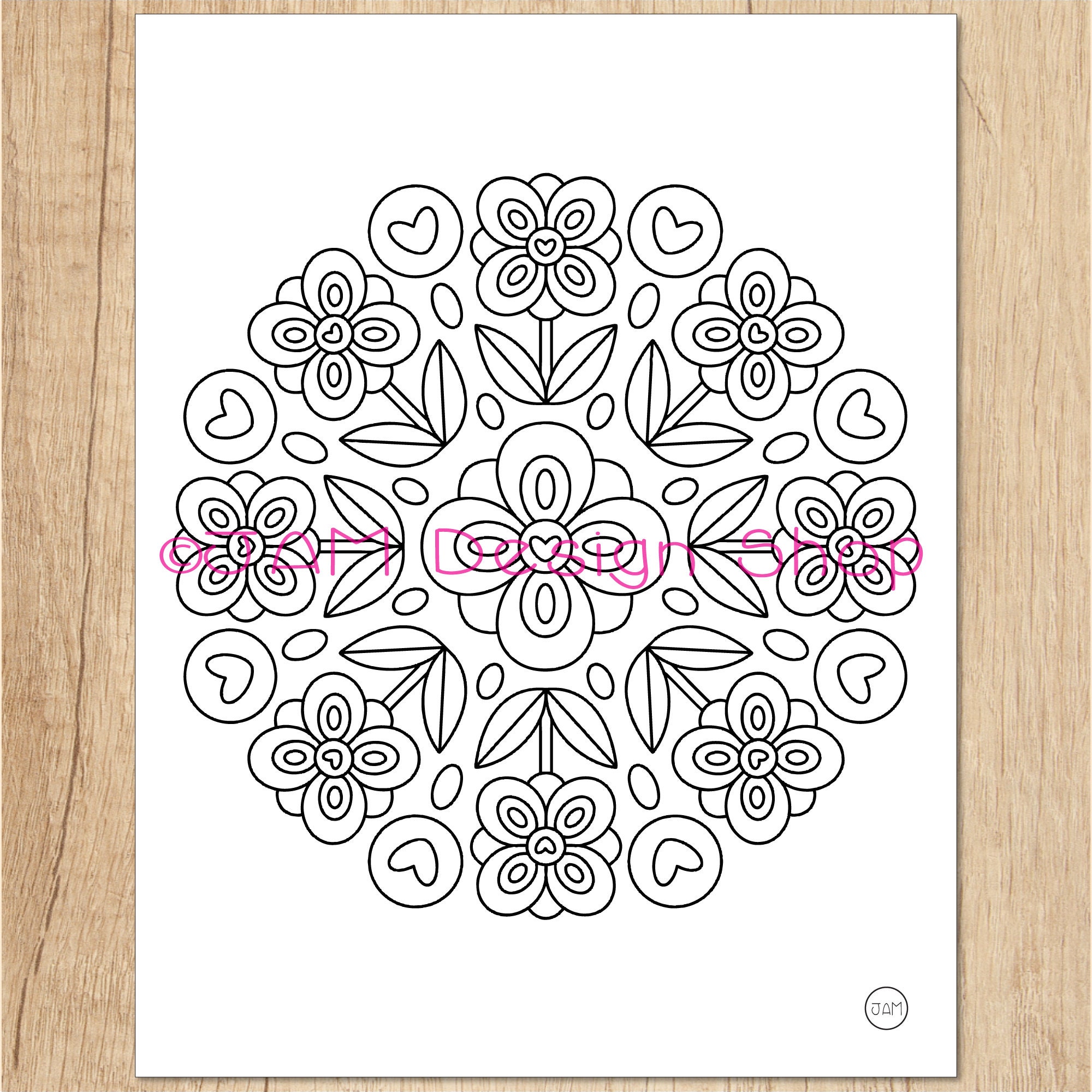 Flower Mandala Coloring Page, Instant Download, Printable Mandala ...