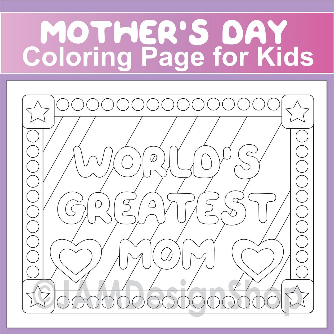 Mother's Day Coloring Page, Mother's Day Gift, Mom Gift, Coloring Page ...