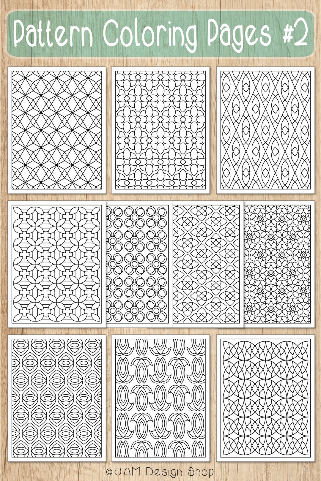 Adult Coloring Book, Instant Download, Abstract Pattern Coloring Pages ...