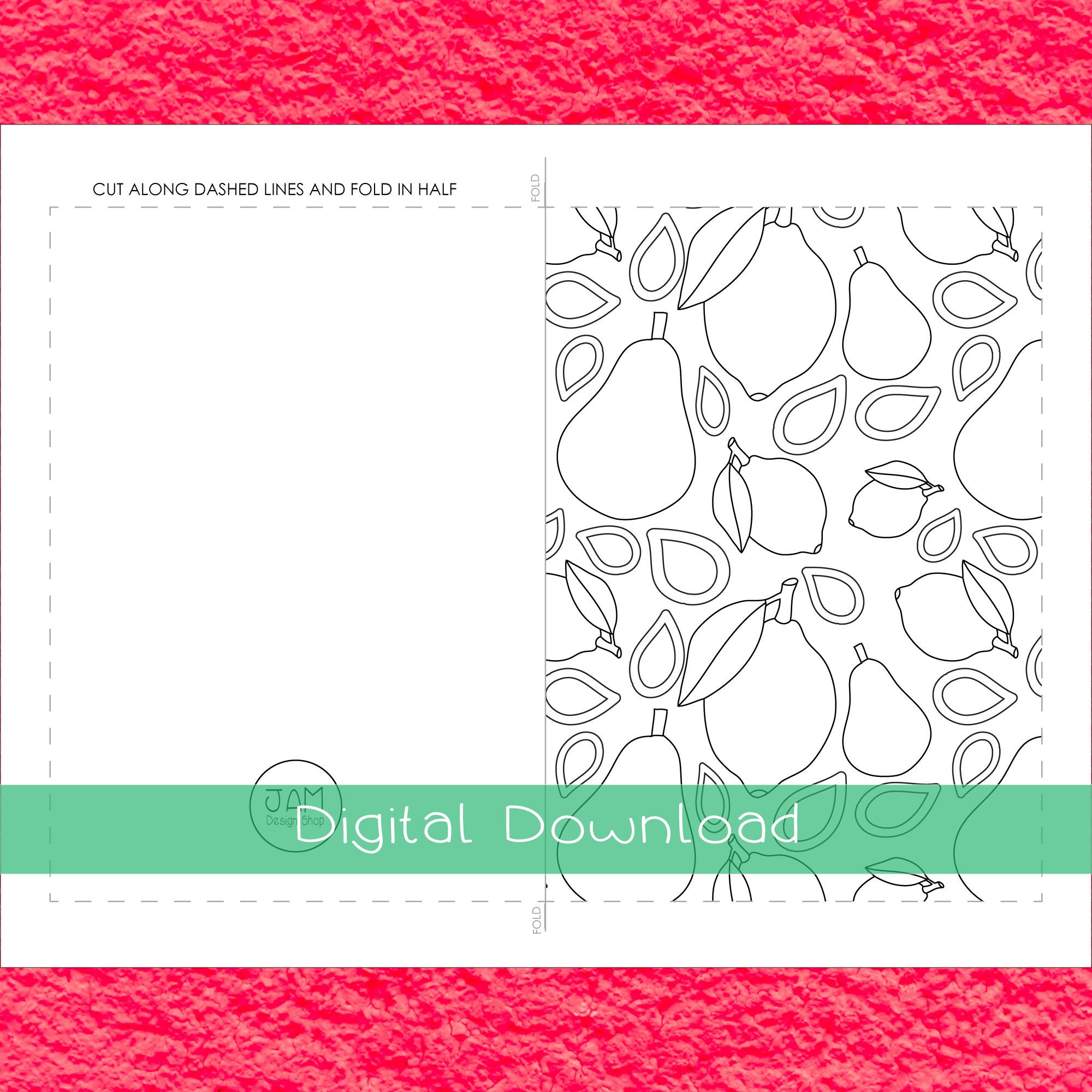 Greeting Card Set, Birthday Card Set, Greeting Cards, Coloring Cards ...