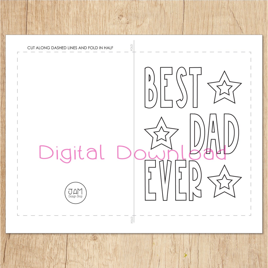 Father's Day Cards, Coloring Cards, Printable Cards, Father's Day Gift ...