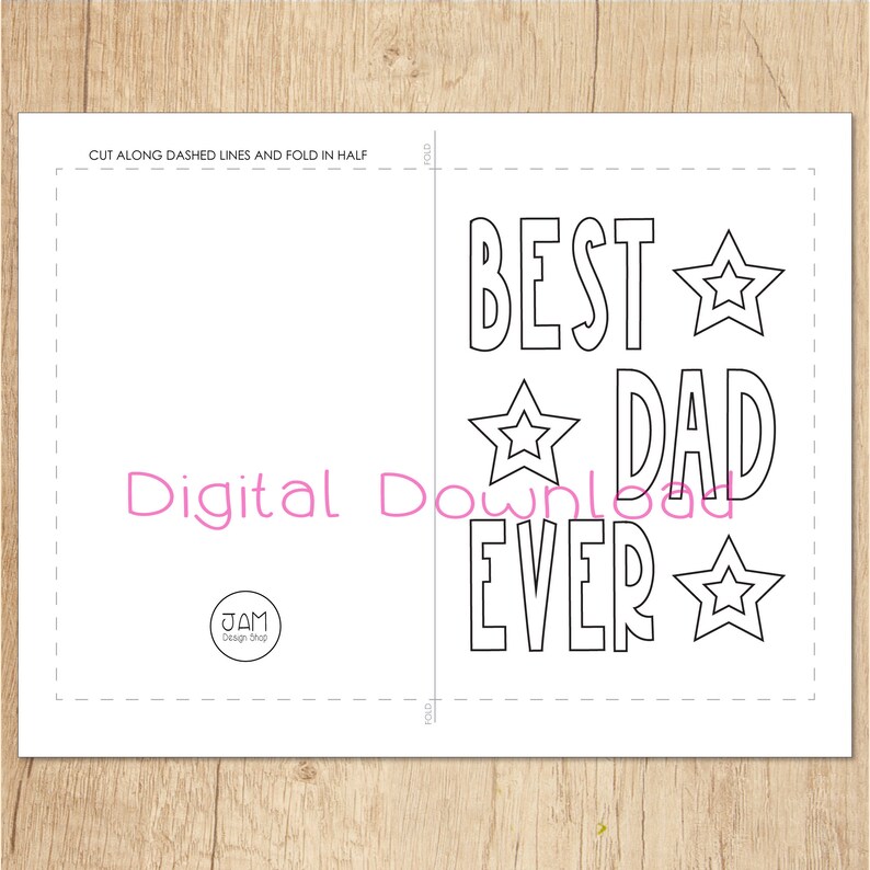 Father's Day Cards, Coloring Cards, Printable Cards, Father's Day Gift ...