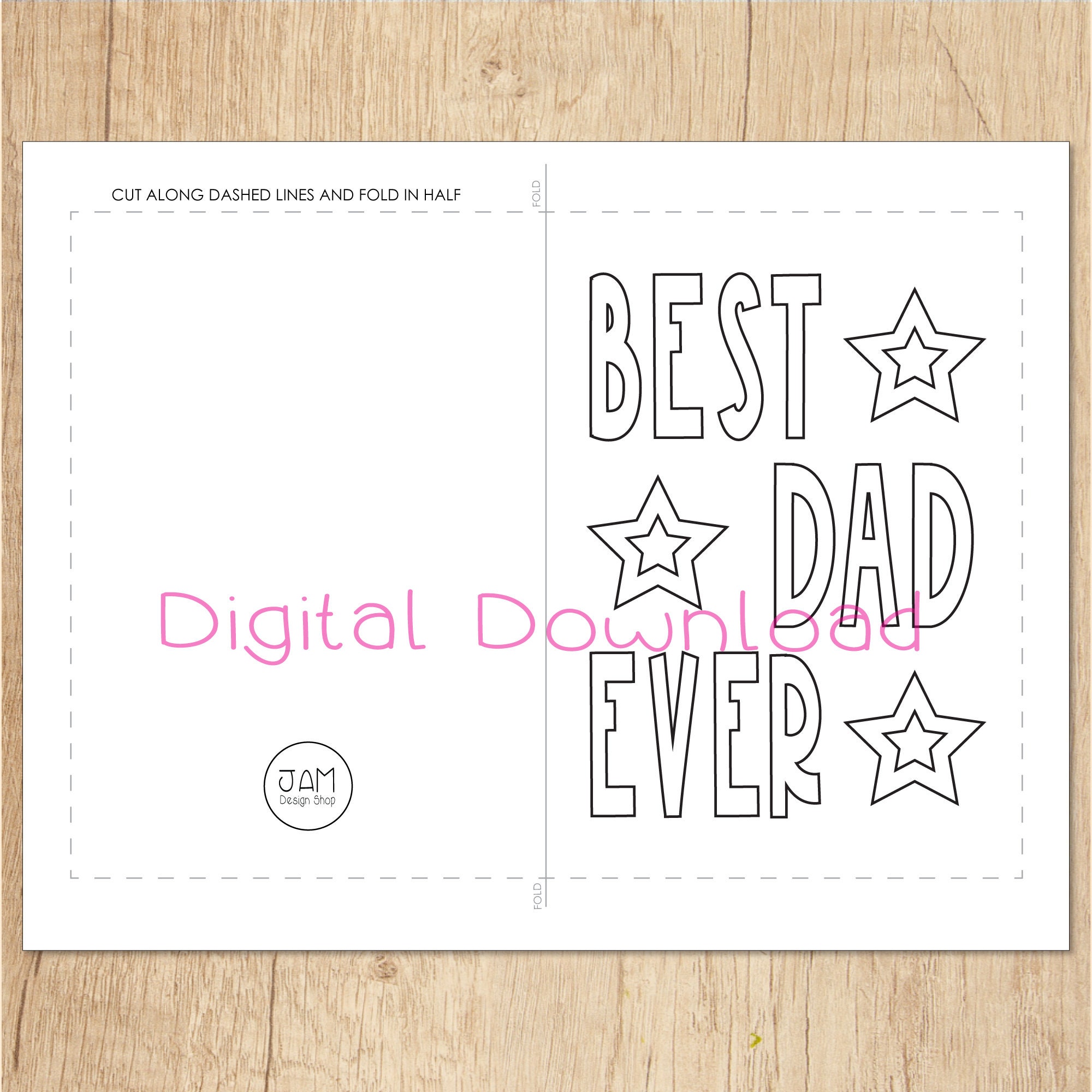 Father's Day Cards, Coloring Cards, Printable Cards, Father's Day Gift ...