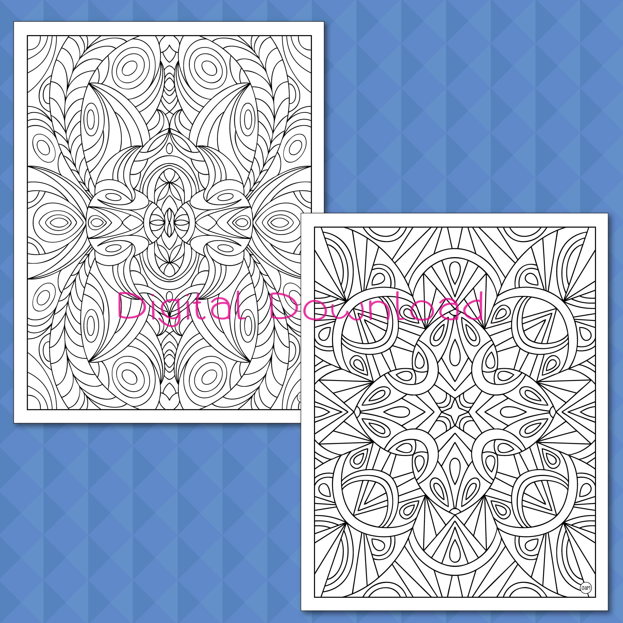 Zentangle Coloring Pages Printable Coloring Instant - Etsy