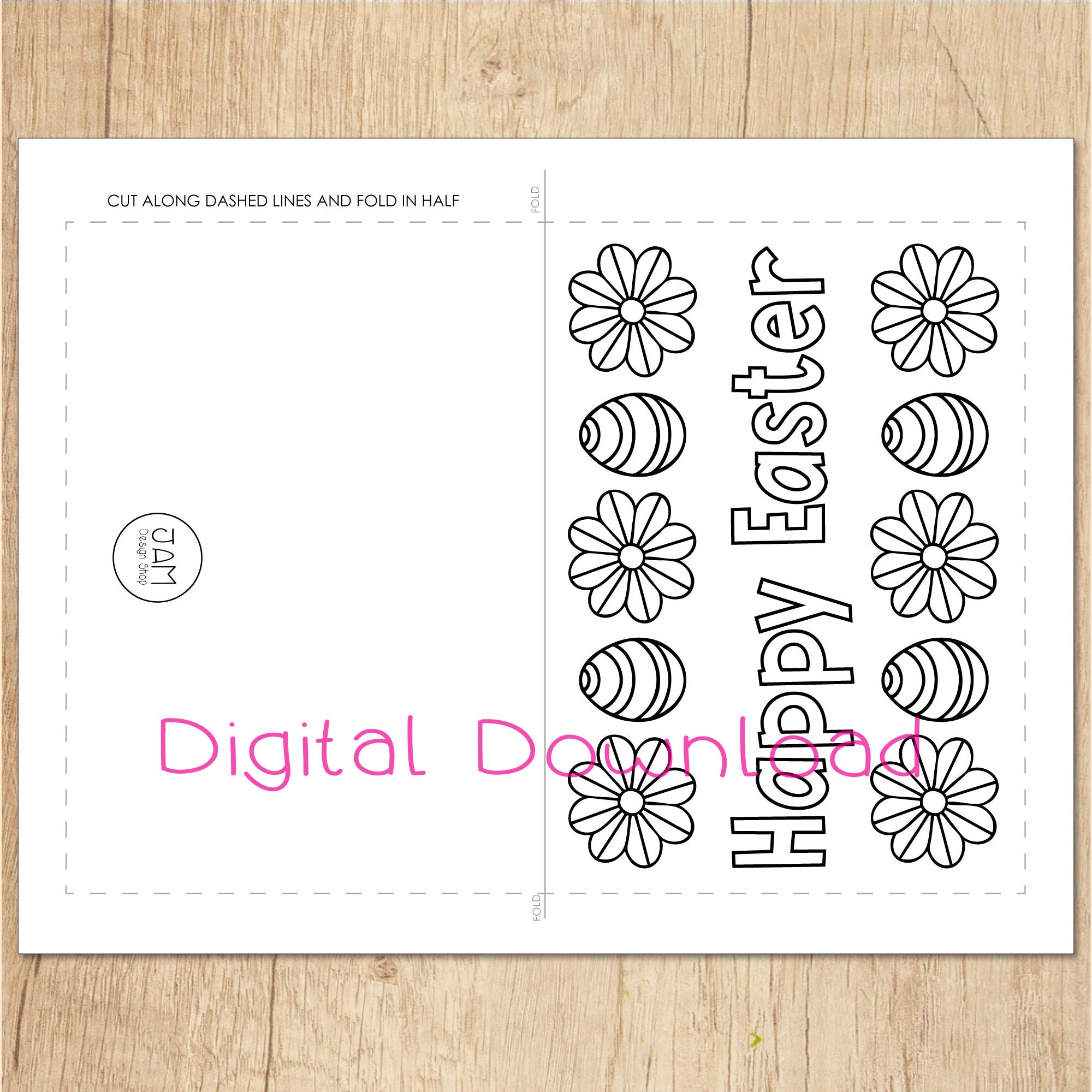 Color Your Own Easter Cards, Printable Cards, Greeting Card Set, Easter ...