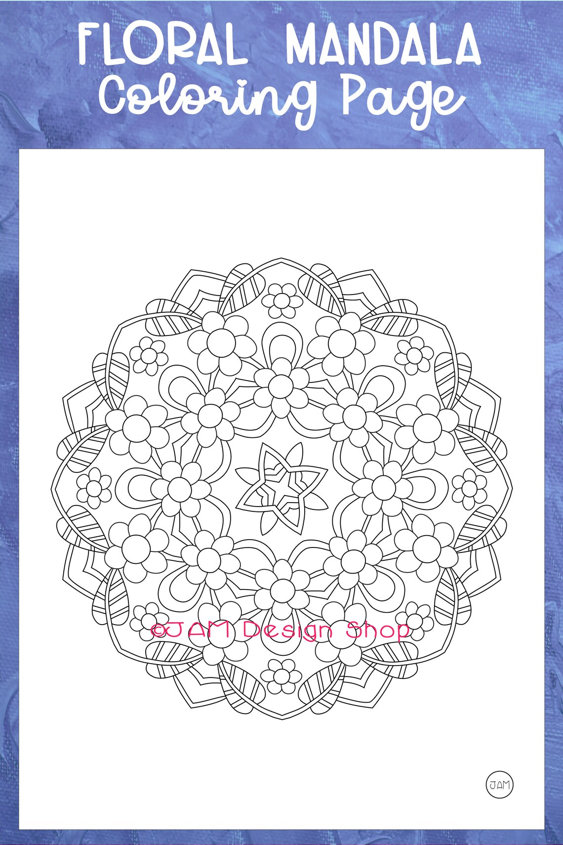 Flower Mandala Coloring Page Instant Download Printable | Etsy