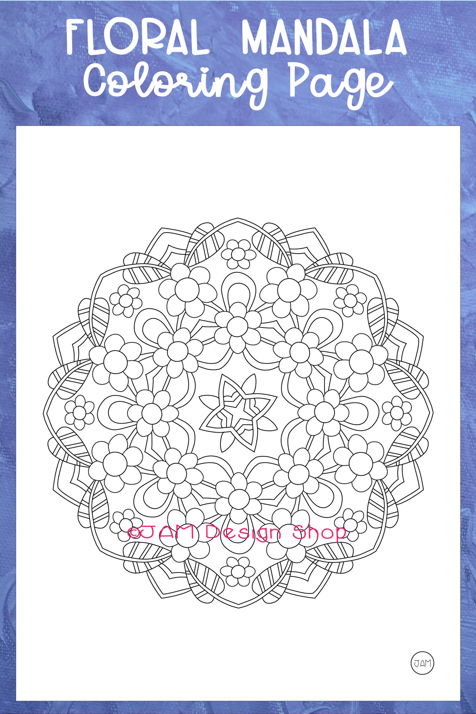 Flower Mandala Coloring Page Instant Download Printable | Etsy