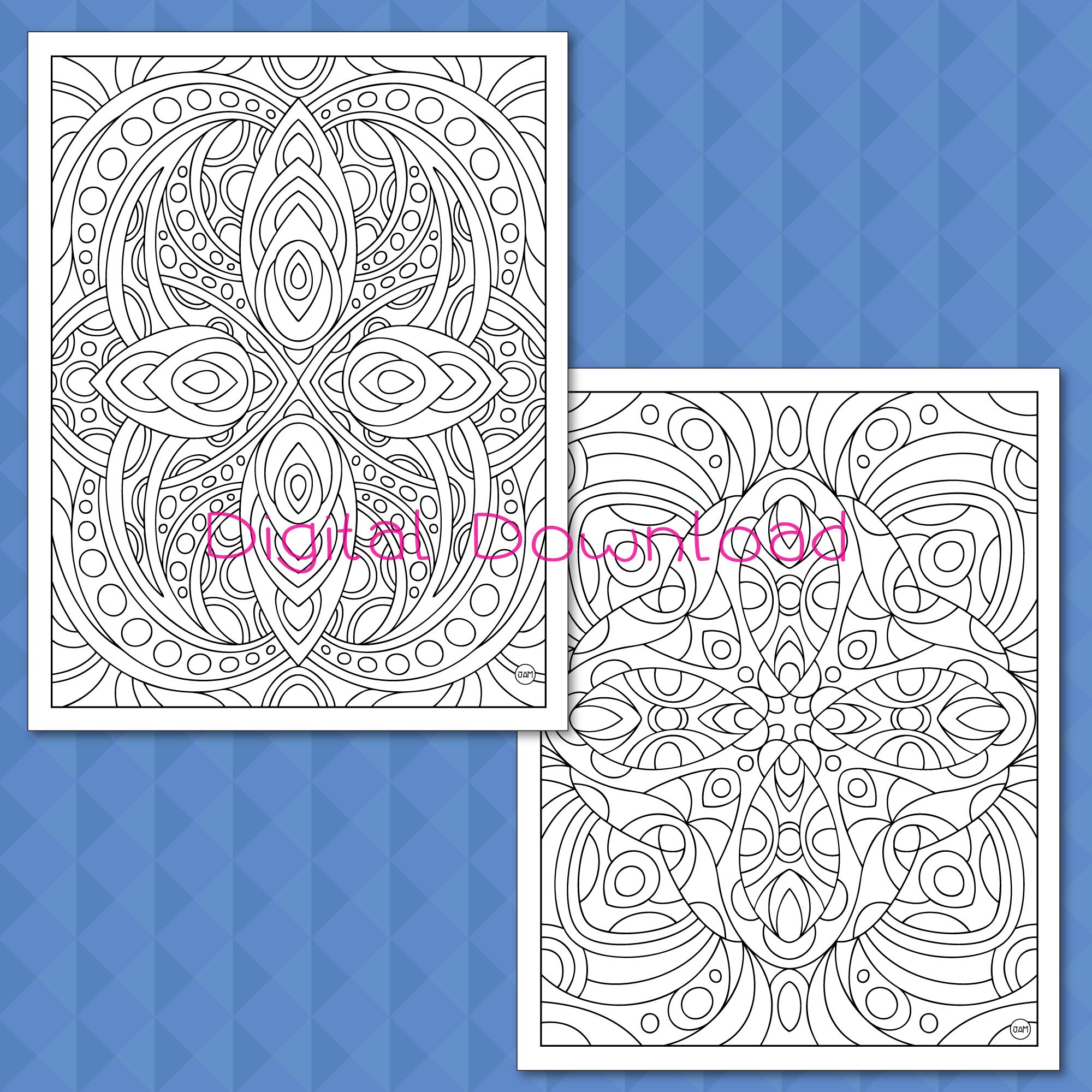 Zentangle Coloring Pages Printable Coloring Instant - Etsy