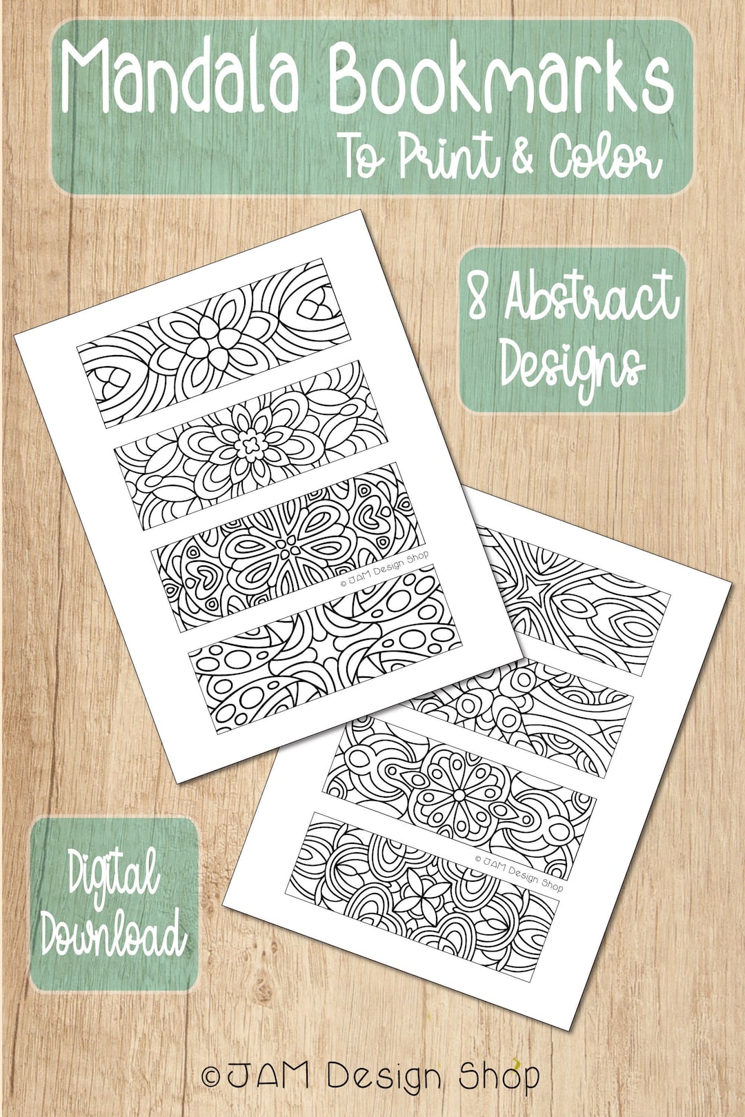 Mandala Bookmarks, Color Your Own Bookmarks, Bookmark Set, Printable ...