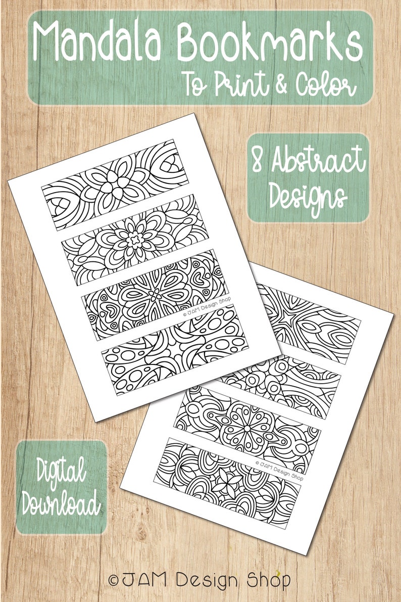 Mandala Bookmarks, Color Your Own Bookmarks, Bookmark Set, Printable ...