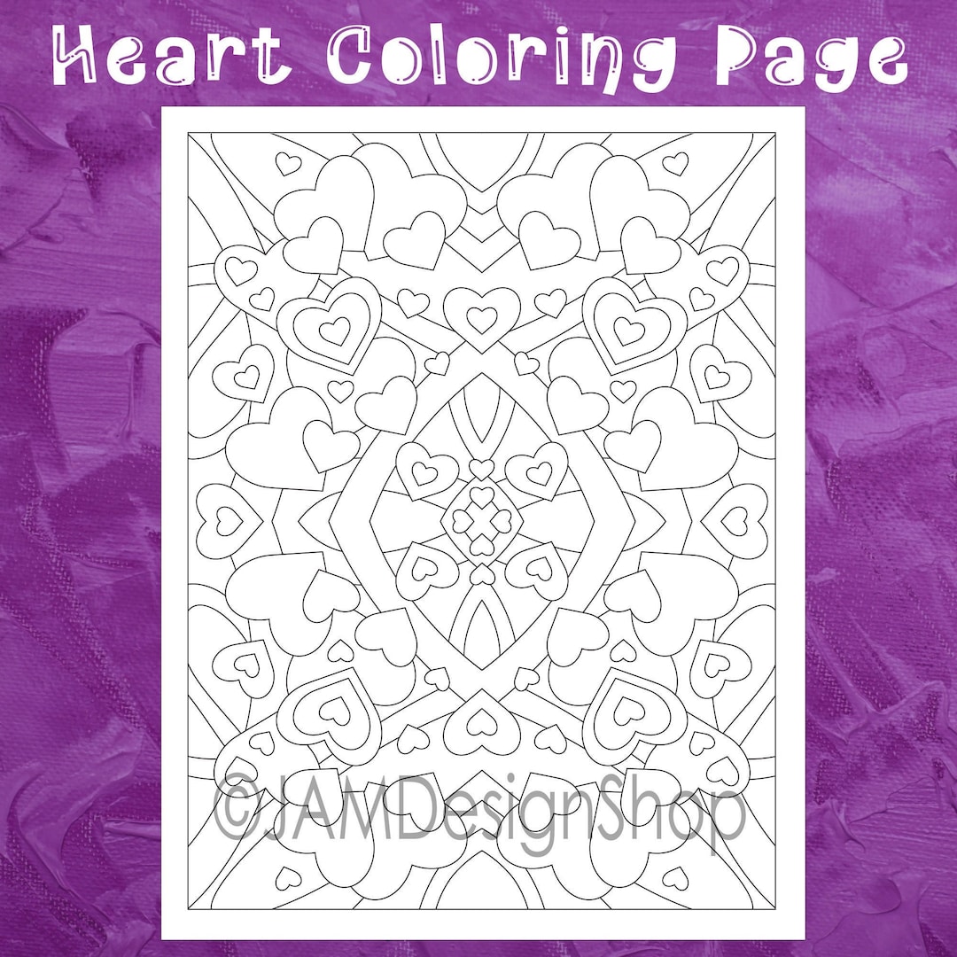 Coloring Pages Coloring Pages Girl Heart Coloring Pages - Etsy