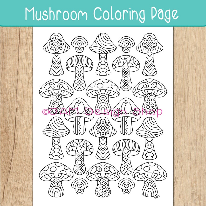 Digital Download, Magic Mushroom Coloring Page, Psychedelic Mushroom ...