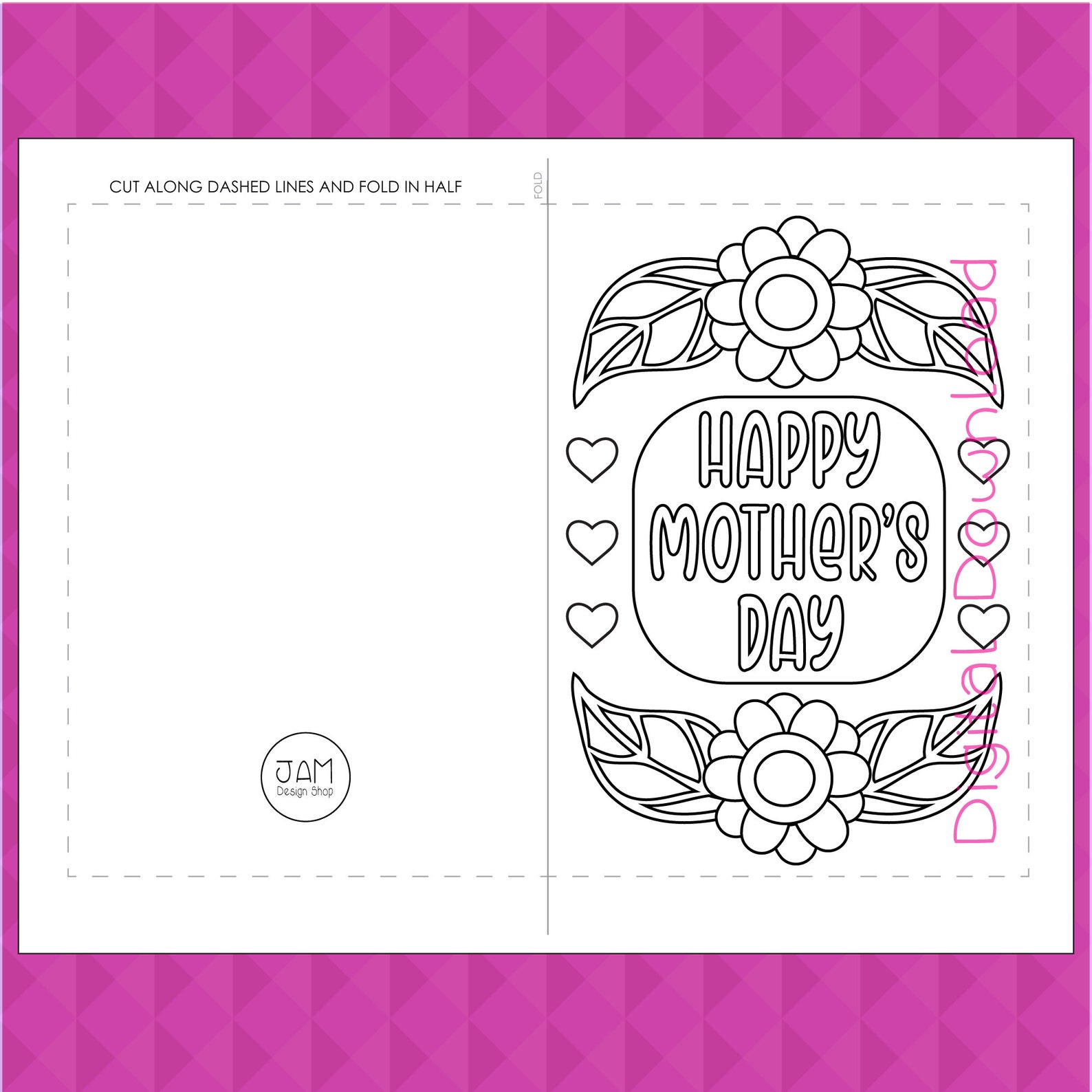 Mother's Day Cards, Coloring Cards, Printable Cards, Mother's Day Gift ...