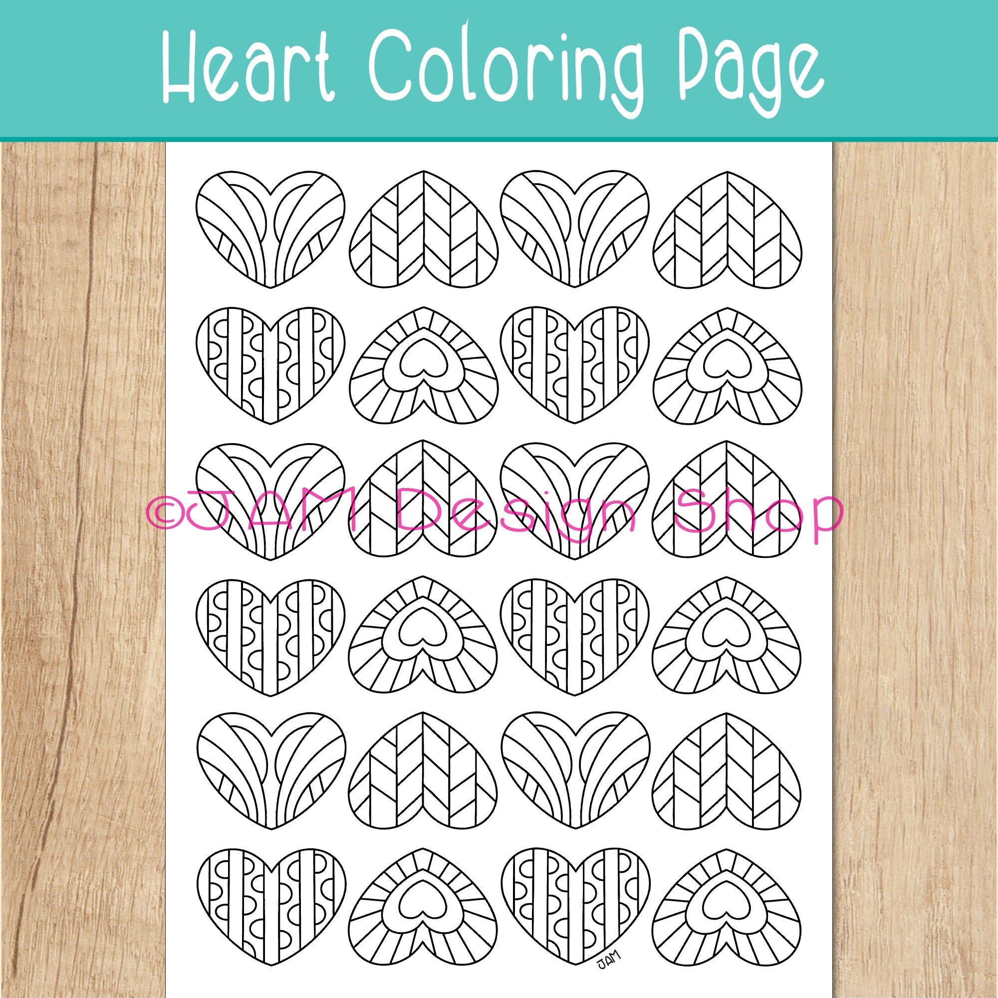 Heart Coloring Page, Heart Design, Coloring Pages, Coloring Sheets PDF ...