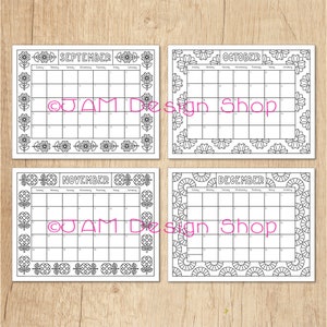 Digital Download, Printable Calendar 2023 Monthly, Floral Calendar 2023 ...