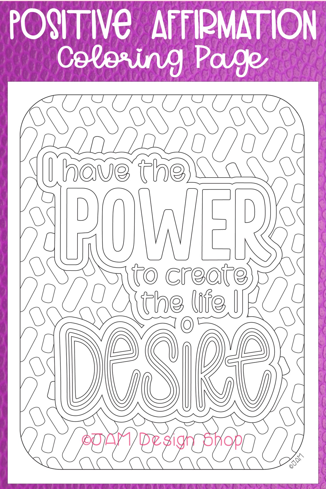 Positive Affirmation Coloring Page, Affirmation, Stress Relief, Floral ...