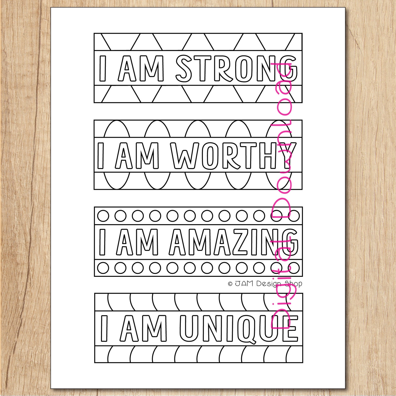 Positive Affirmation Bookmarks Bookmark Set Printable - Etsy
