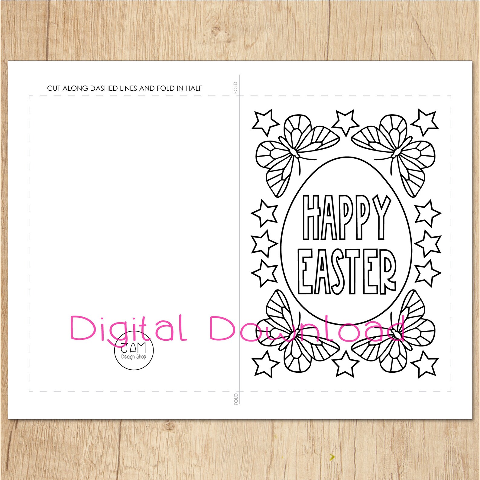 Color Your Own Easter Cards, Printable Cards, Greeting Card Set, Easter ...