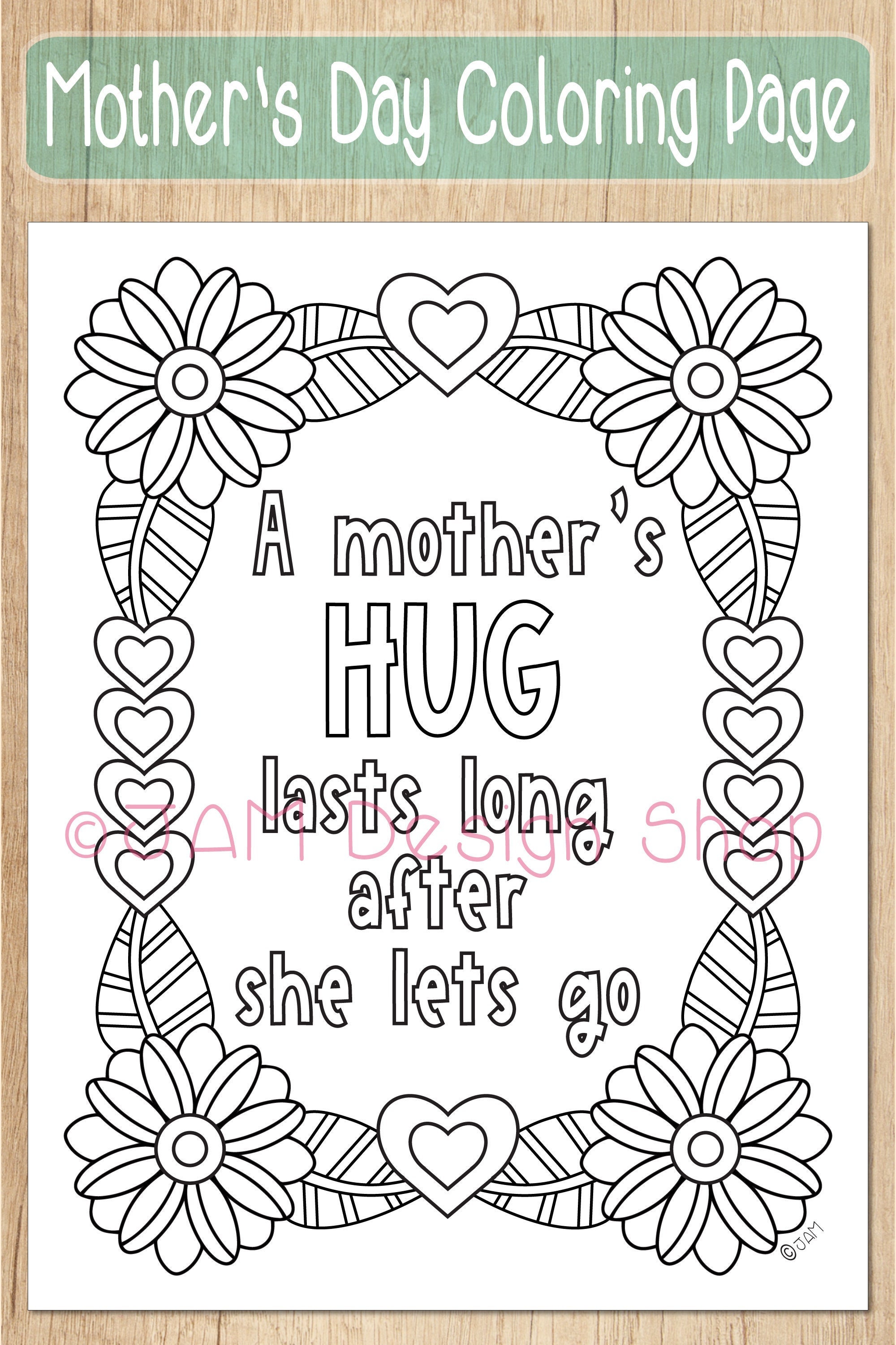Mother Coloring Page, Mother Gift, Mom Gift, Gift for Mom, Coloring ...