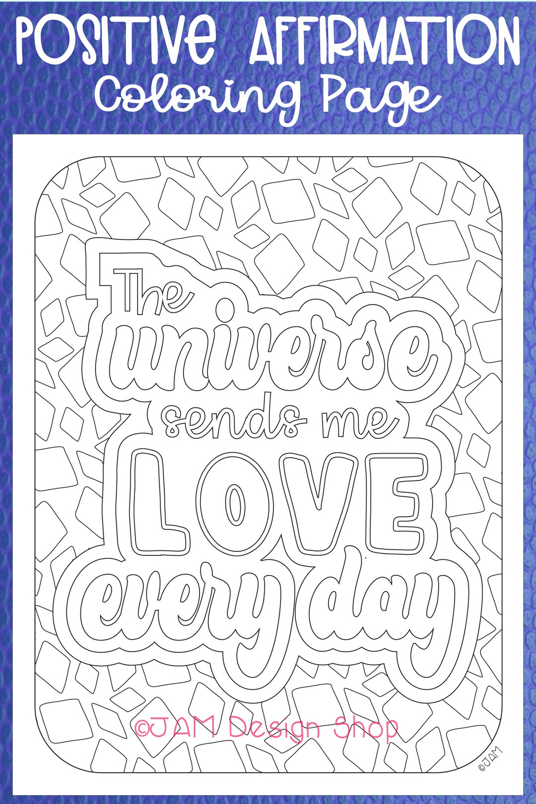 Positive Affirmation Coloring Page, Affirmation, Stress Relief, Floral ...