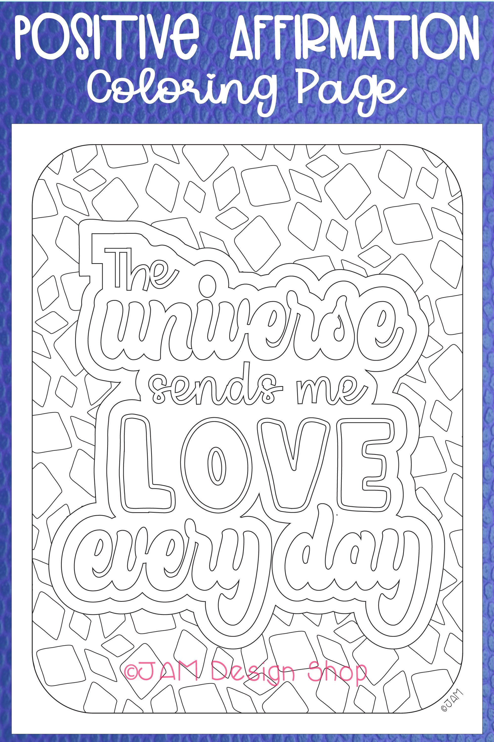 Positive Affirmation Coloring Page, Affirmation, Stress Relief, Floral ...
