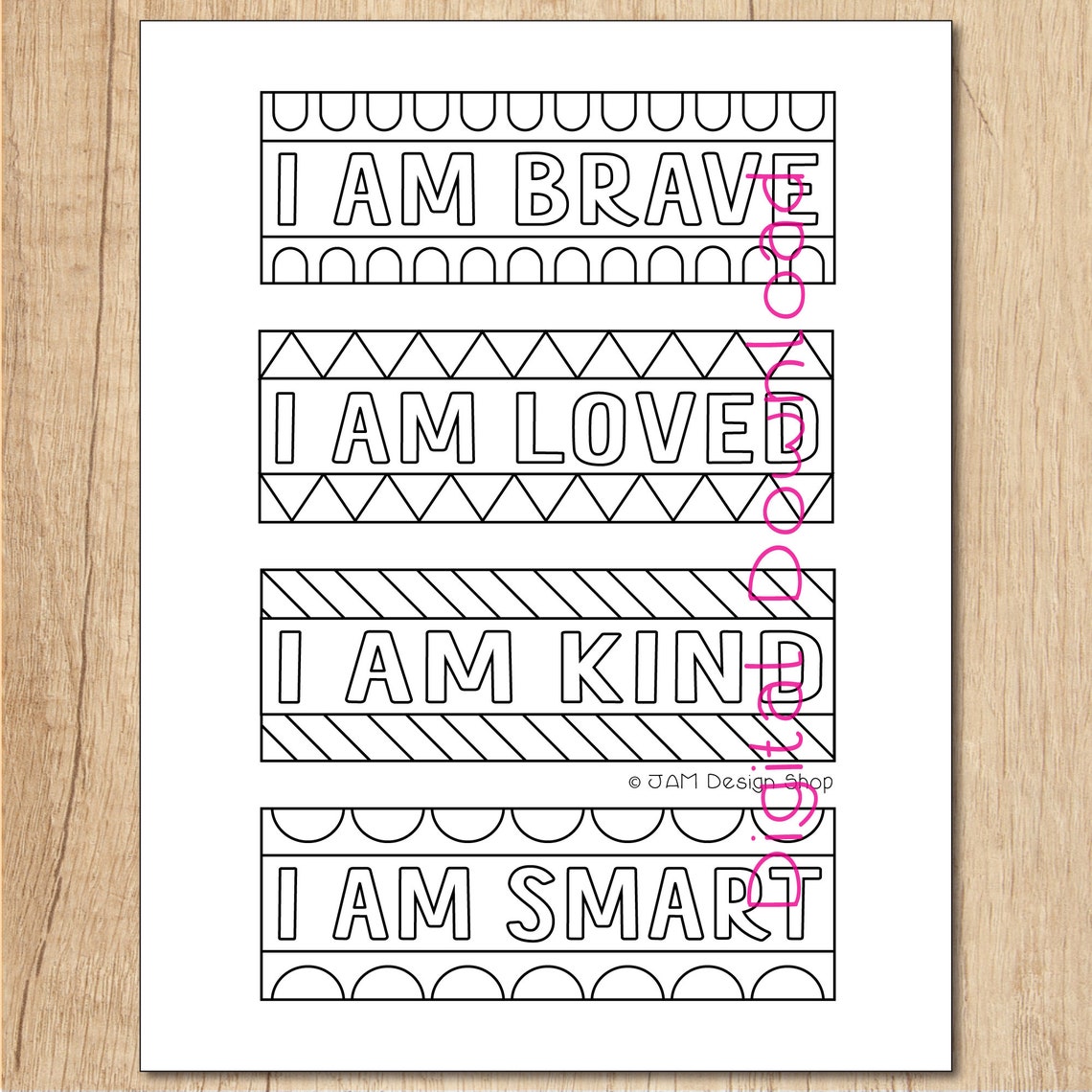 Positive Affirmation Bookmarks Bookmark Set Printable - Etsy