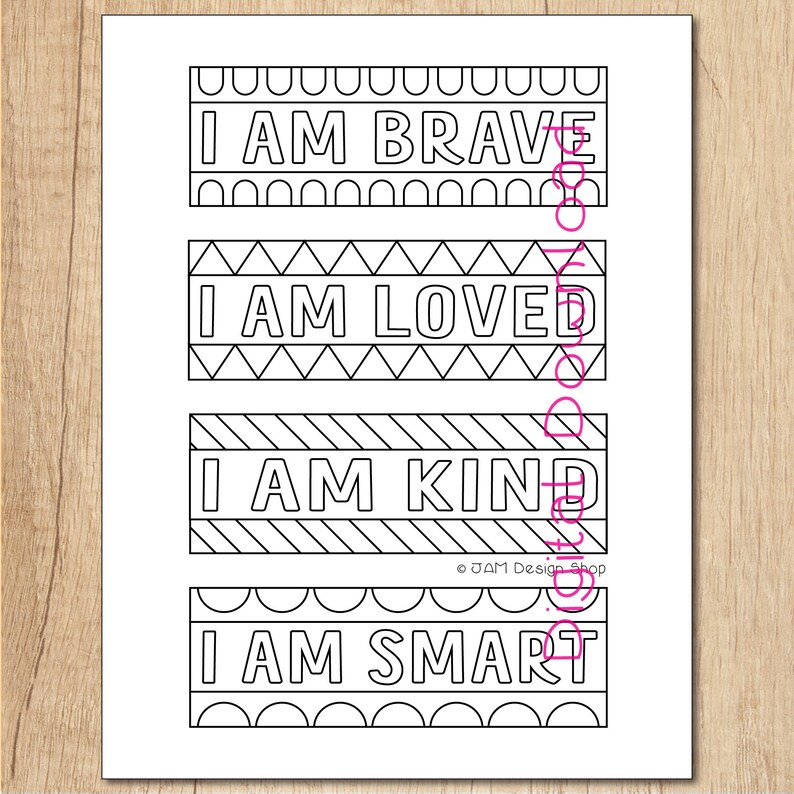 Positive Affirmation Bookmarks, Bookmark Set, Printable Bookmarks ...