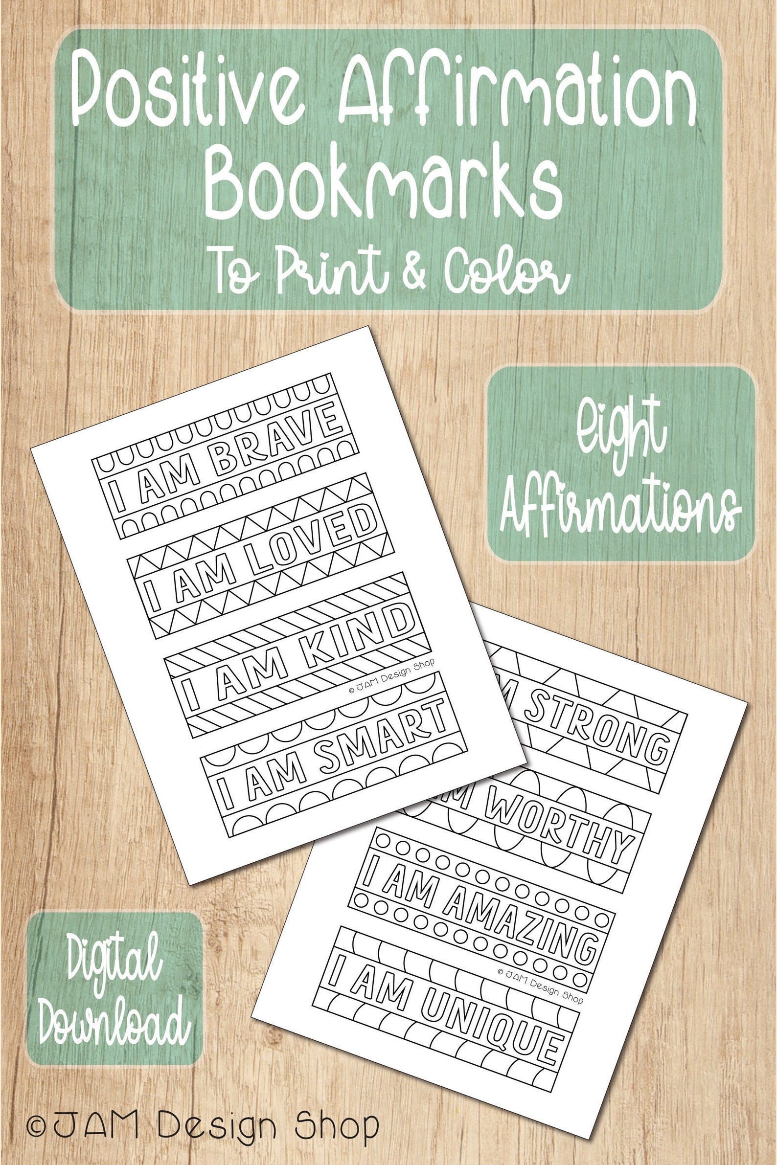 Positive Affirmation Bookmarks Bookmark Set Printable - Etsy