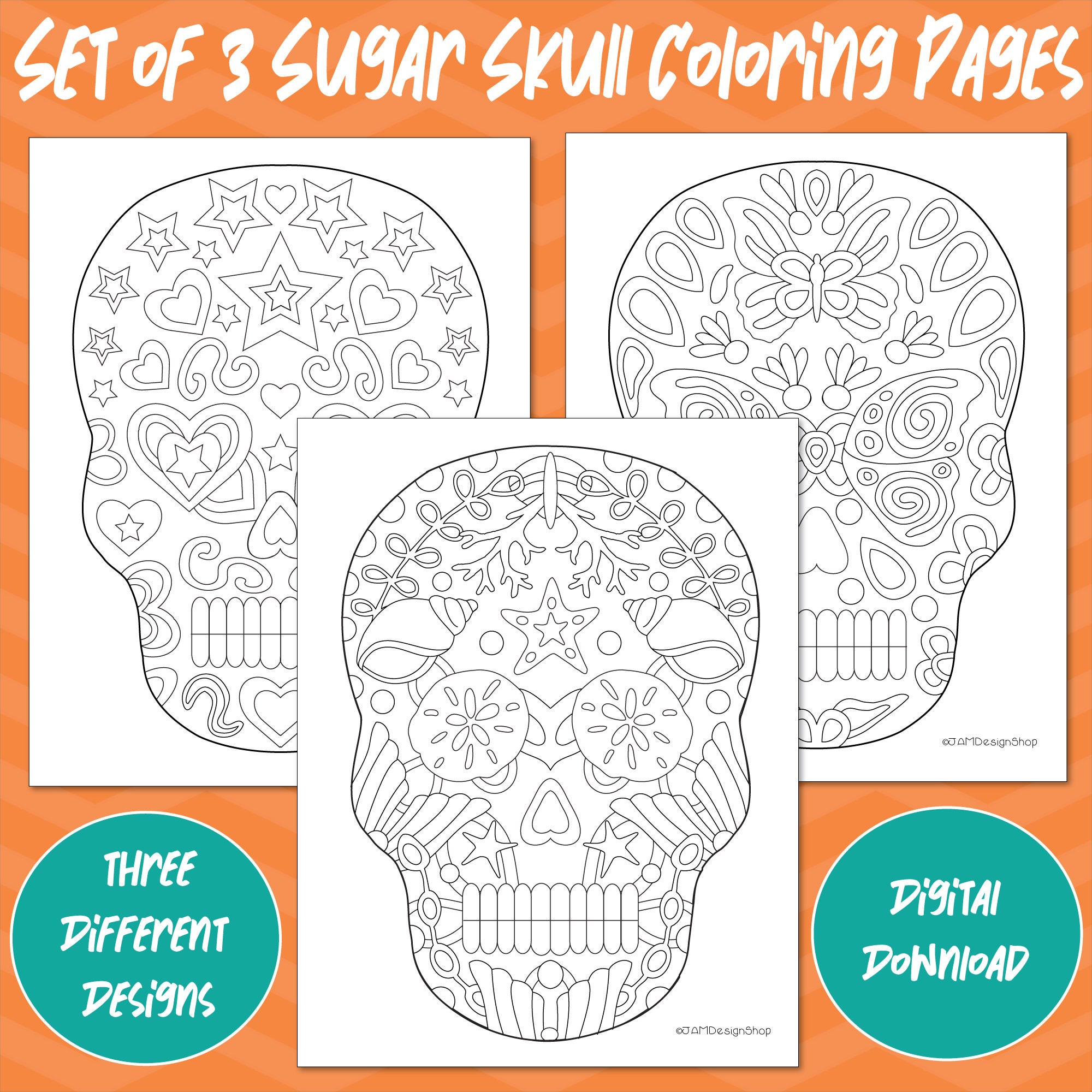 Day of the Dead Dia de los Muertos Sugar Skulls Halloween | Etsy