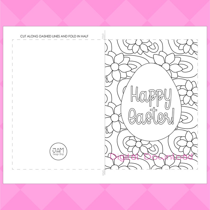 Easter Cards, Easter Activities for Kids, Coloring Cards, Greeting Card ...