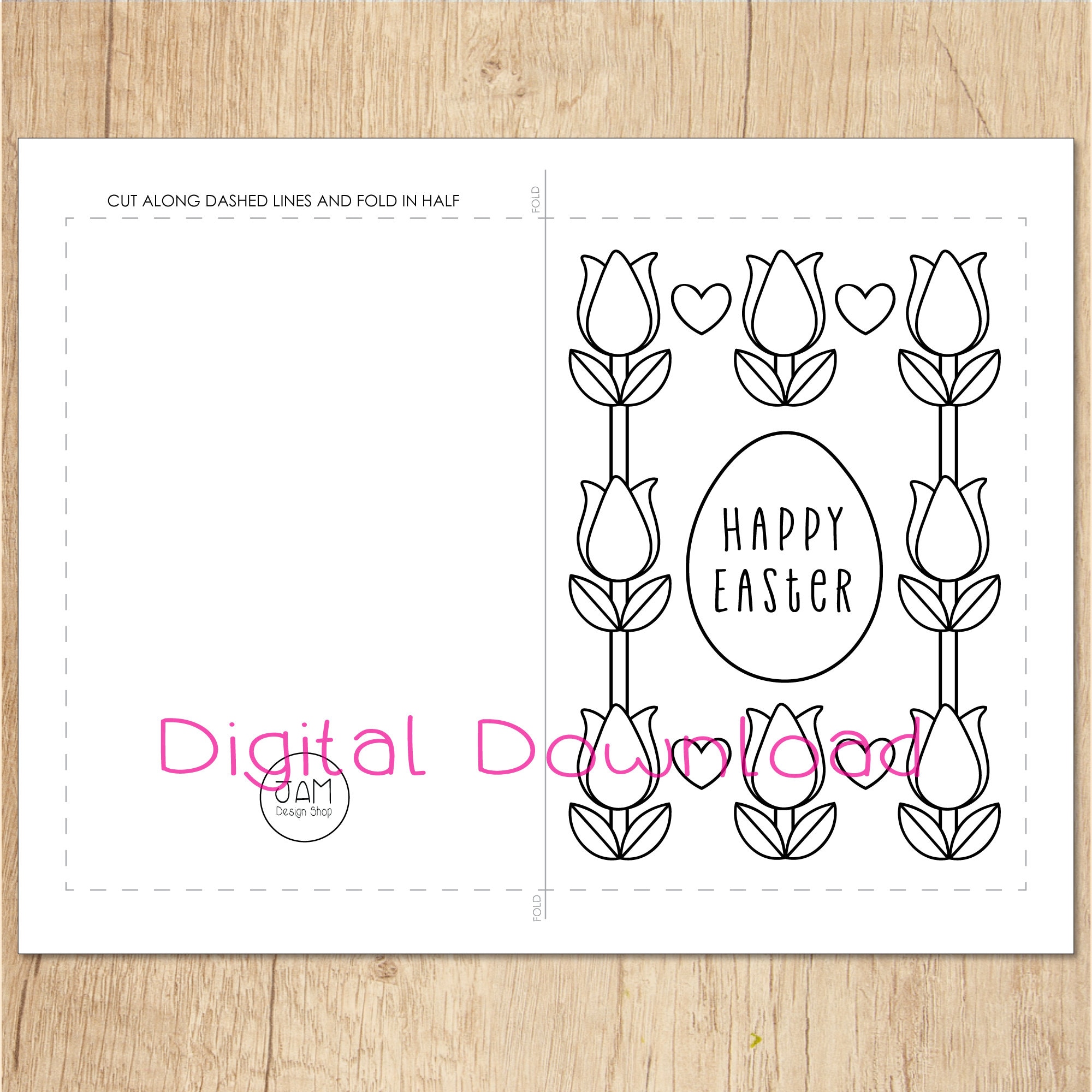 Color Your Own Easter Cards, Printable Cards, Greeting Card Set, Easter ...