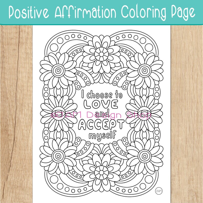 Positive Affirmation Coloring Page, Positivity Quotes, Positive Vibes ...