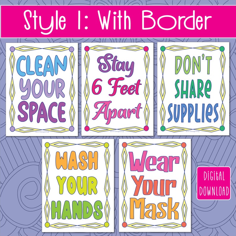 Classroom Safety Posters, Social Distancing Posters, Classroom Posters ...