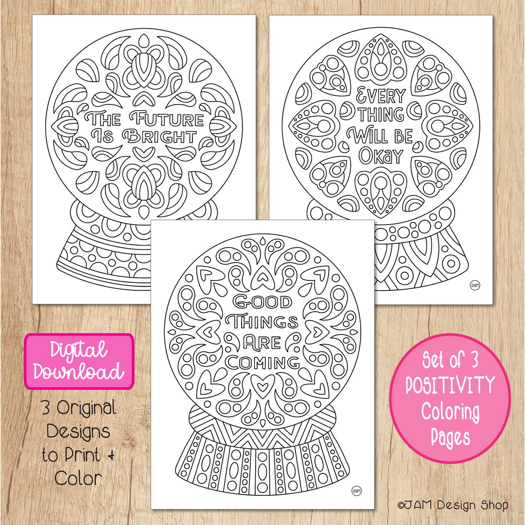 Digital Download, Crystal Ball, Positive Affirmation, Magic, Coloring ...