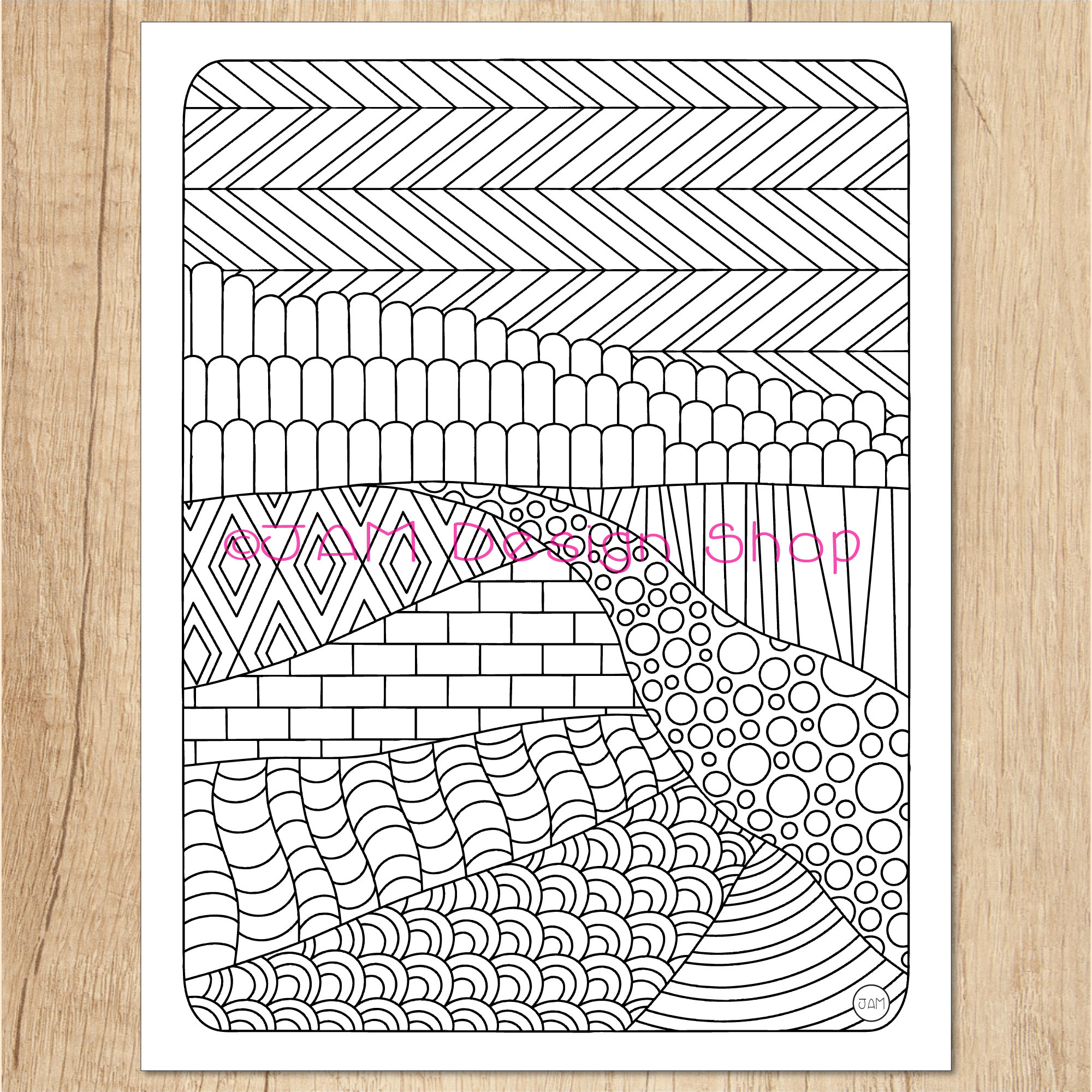 Digital Download, Coloring Page Set, Zentangle, Landscape, Nature Lover ...