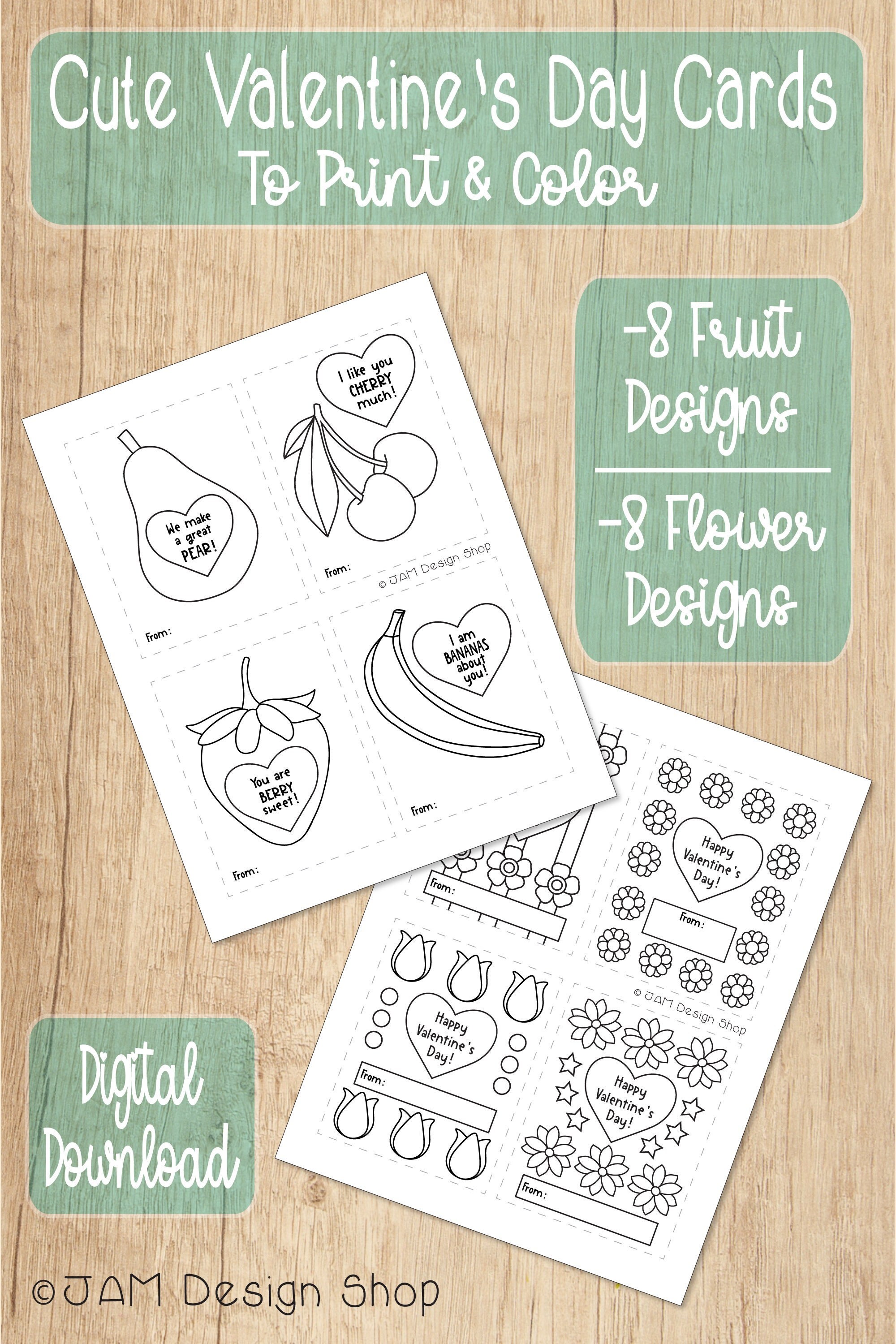 Color Your Own Valentines Day Cards, Printable Valentines, Coloring ...
