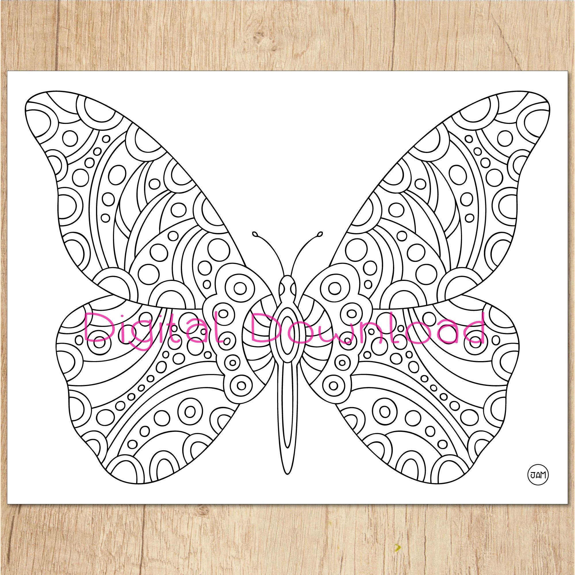 Butterfly Coloring Pages, Digital Download, Coloring PDF, Butterfly ...
