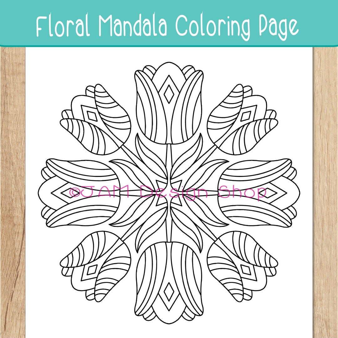Flower Mandala Coloring Page, Instant Download, Printable Mandala ...