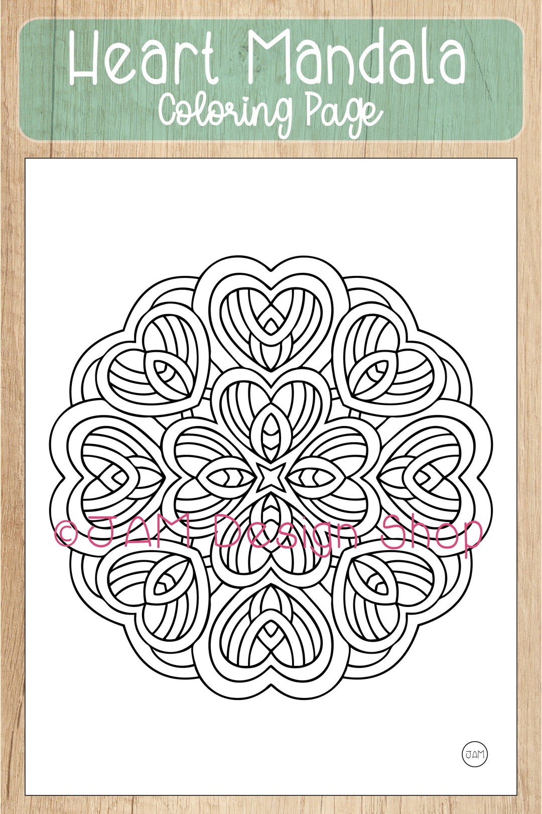 Coloring Sheet, Mandala Coloring Page, Kids Coloring, Heart Theme ...