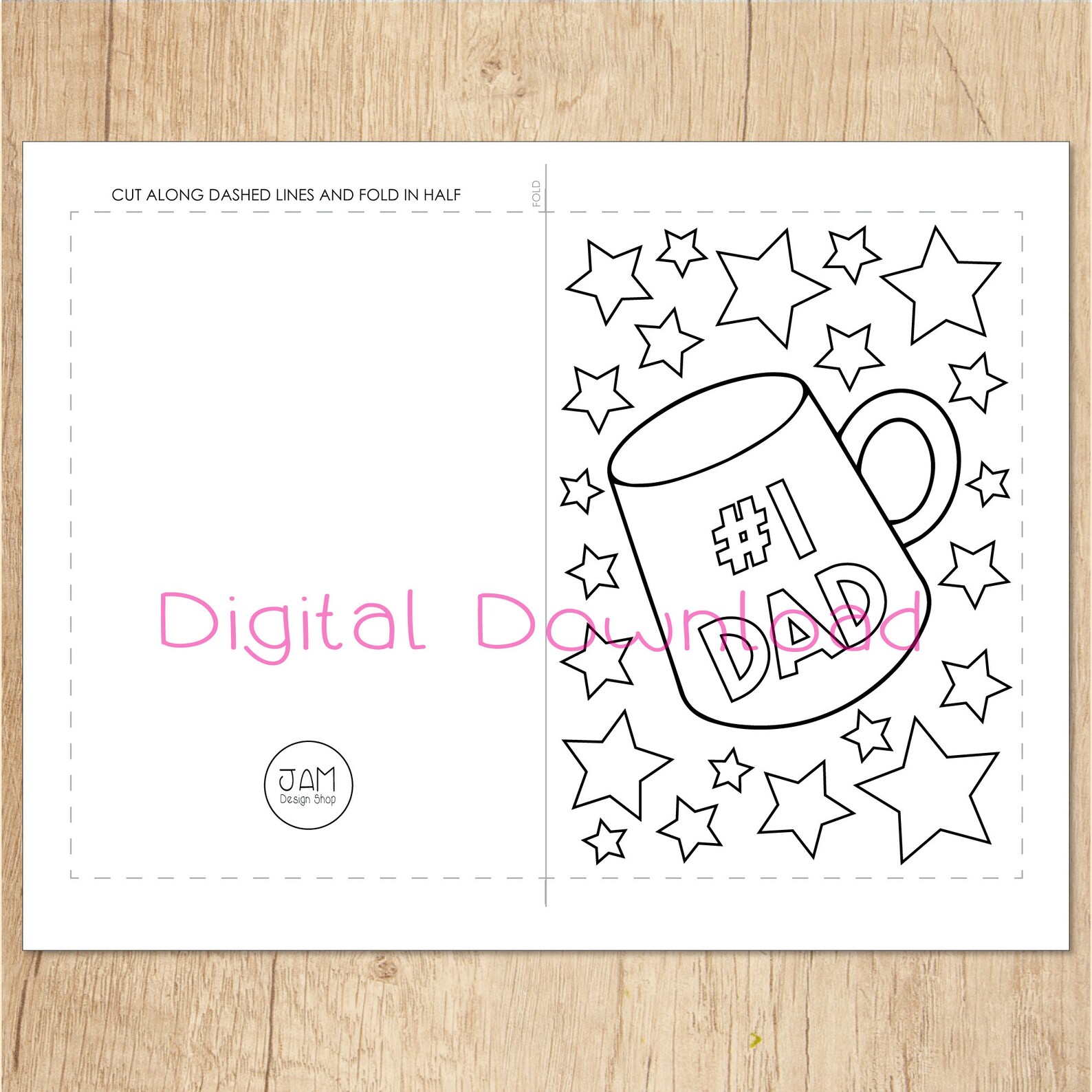 Father's Day Cards, Coloring Cards, Printable Cards, Father's Day Gift ...