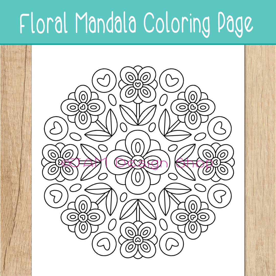Flower Mandala Coloring Page, Instant Download, Printable Mandala ...