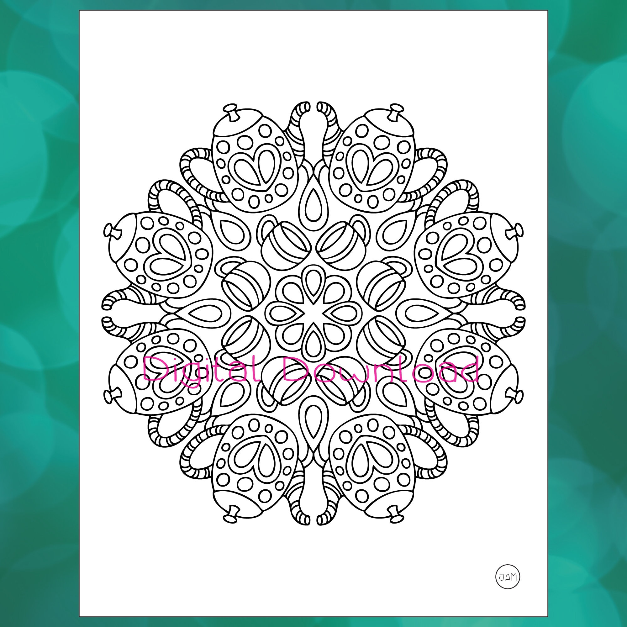 Teapot Mandala Mandala Coloring Page Tea Lovers Gift Tea | Etsy