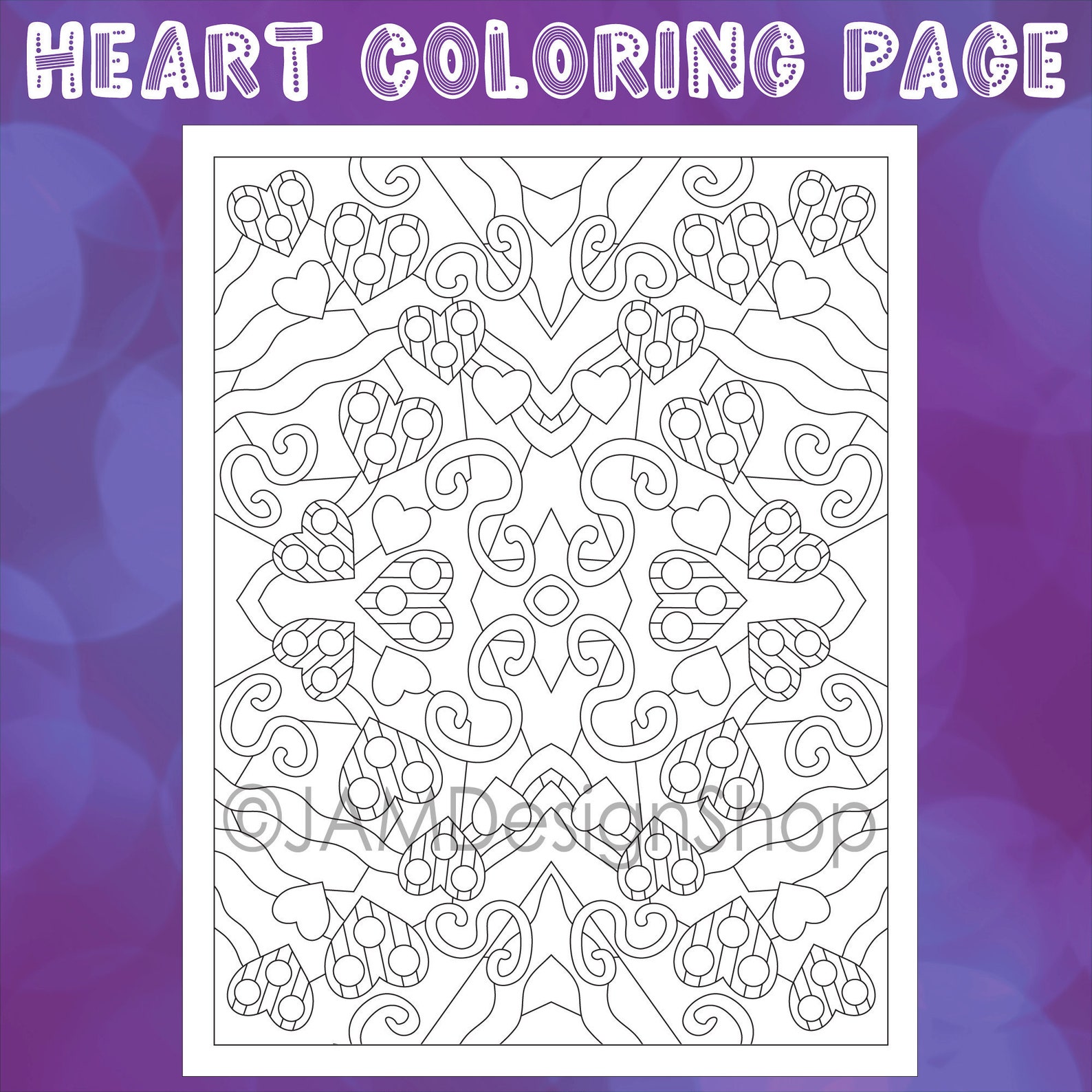 Heart Design, Abstract Hearts, Coloring Page, Heart Pattern, Heart ...