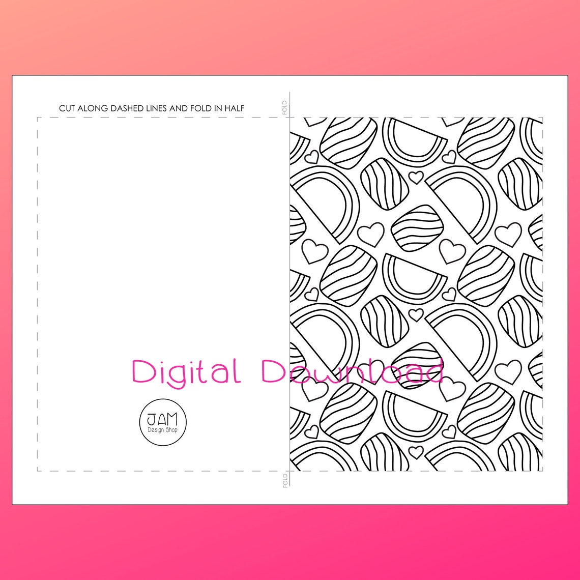 Coloring Cards Coloring Book Cards Candy Pattern Thinking - Etsy